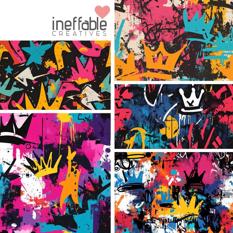 Edgy Graffiti Themed Patterns | Digital Paper Scrapbook Patterns ...
