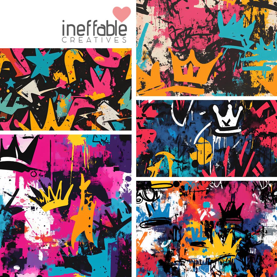 Edgy Graffiti Themed Patterns | Digital Paper Scrapbook Patterns ...
