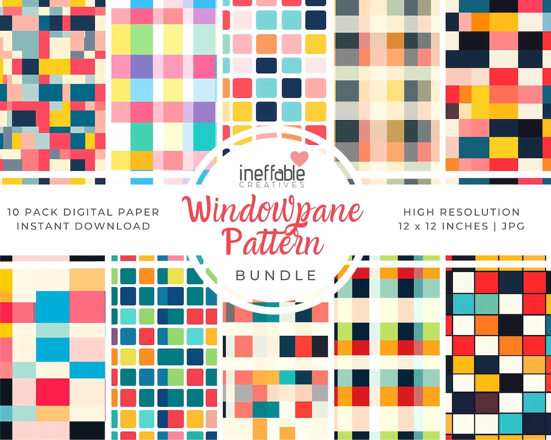 Windowpane Themed Patterns | Digital Paper Scrapbook Patterns, Pattern ...