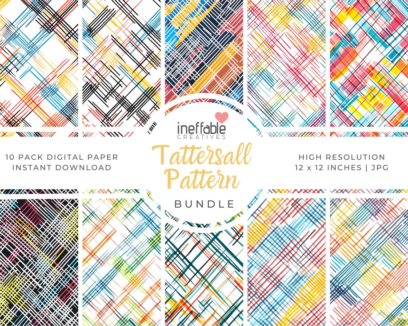 Tattersall Themed Patterns | Digital Paper Scrapbook Patterns, Pattern ...