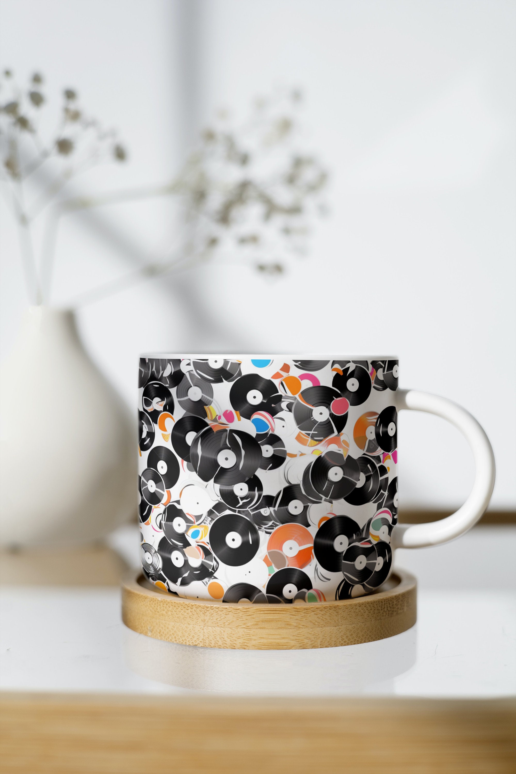 10 Seamless Vinyl Record Pattern | Themed Patterns | Digital Paper ...