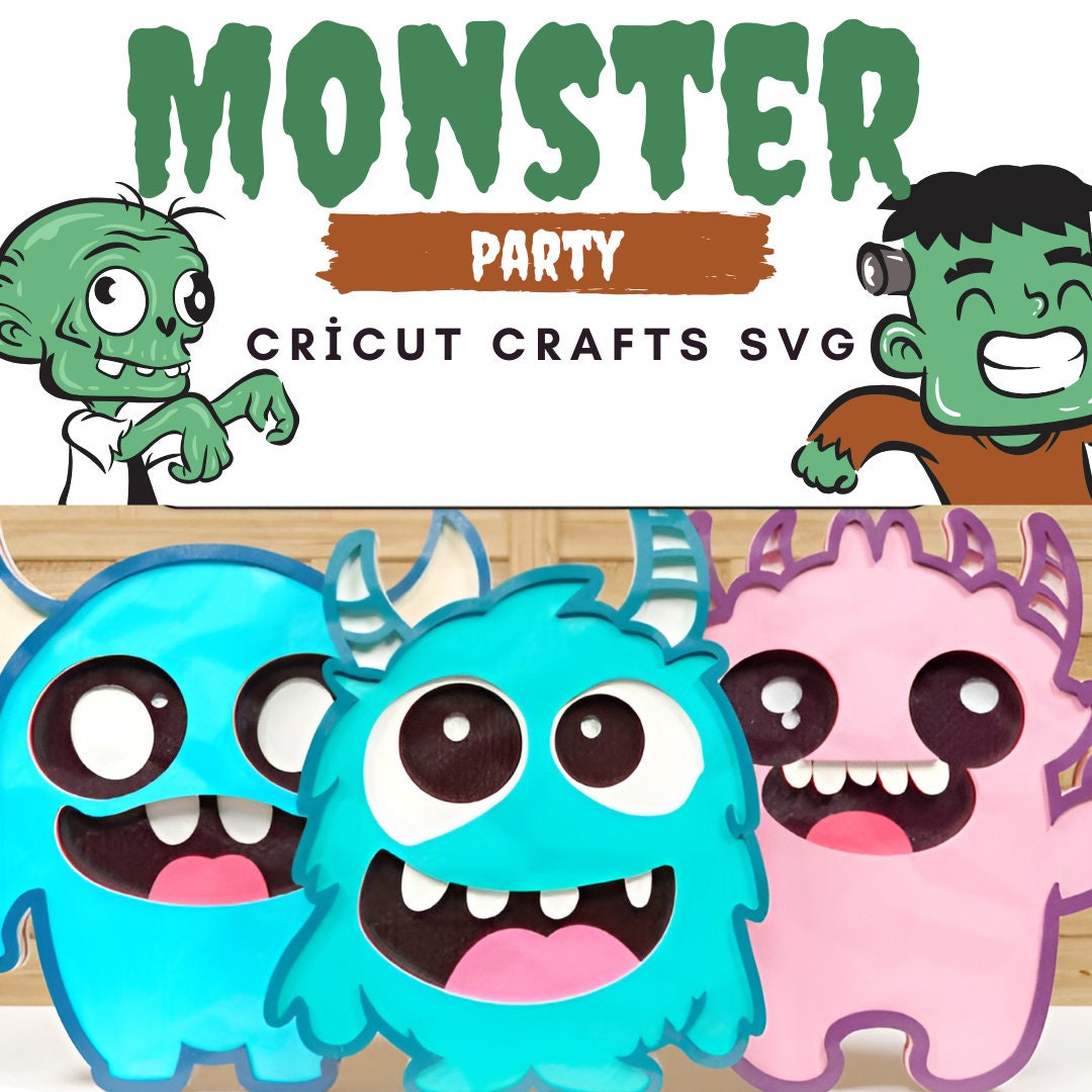 Cute Halloween Monster 3D SVG, Halloween Svg, Halloween Laser Cut ...