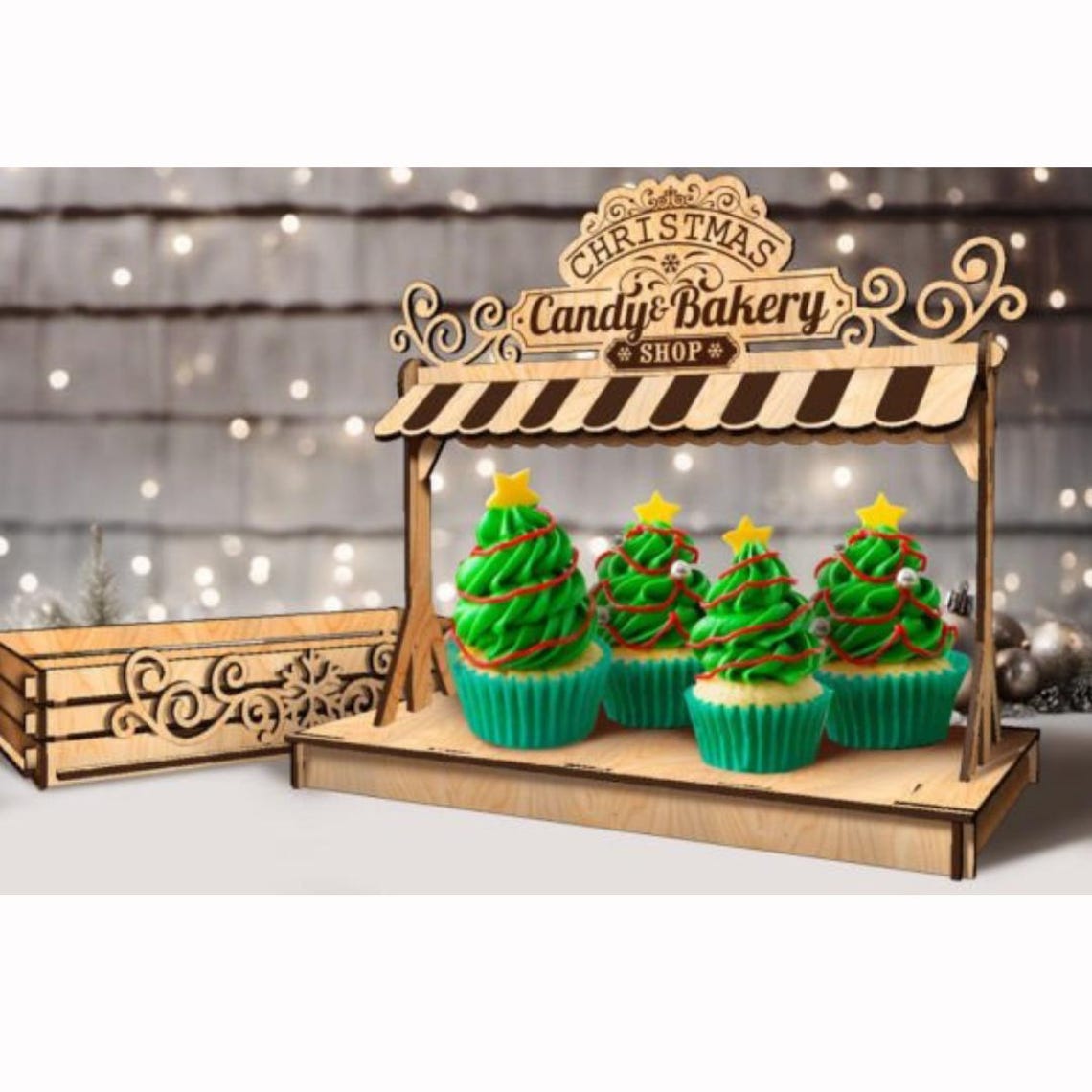 Christmas Shop SVG 3D Layered Laser Cut, 3D Paper Cut Template, SVG ...