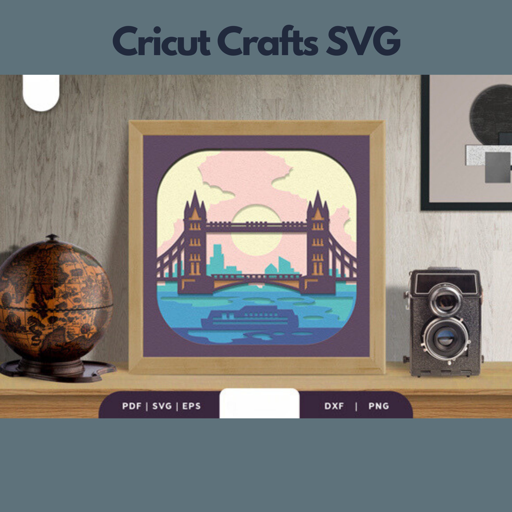 London Bridge 3D Shadow Box SVG, 3D Paper Cut Shadow Box Template, SVG ...