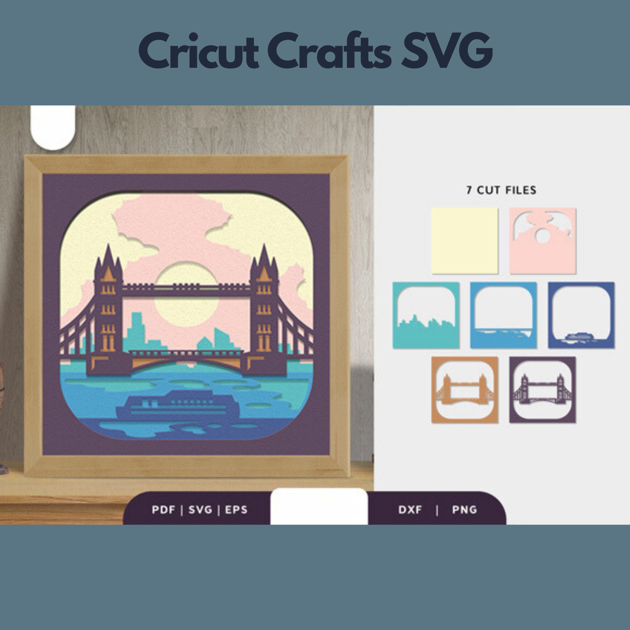 London Bridge 3D Shadow Box SVG, 3D Paper Cut Shadow Box Template, SVG ...