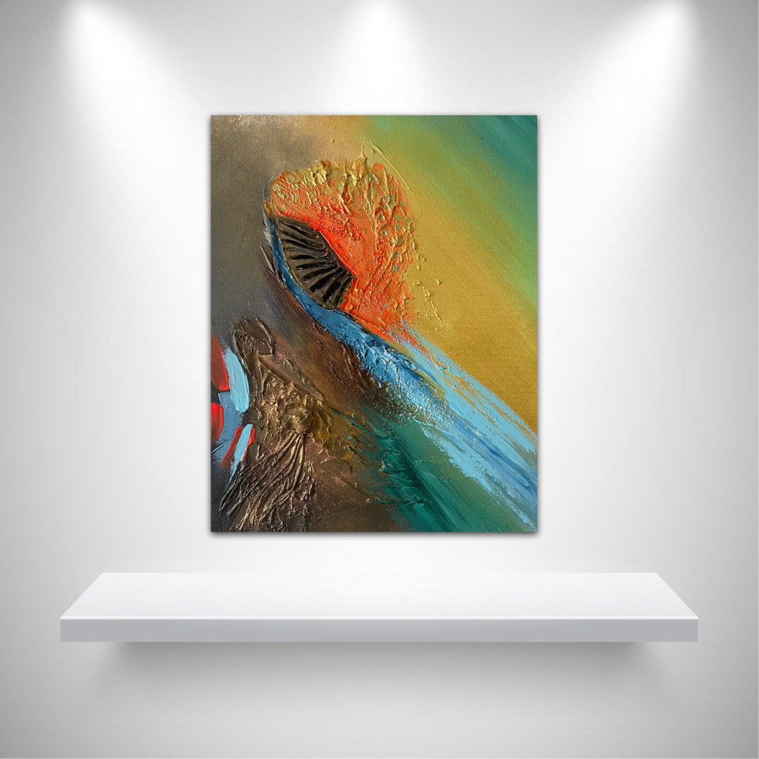 ORIGINAL Textured Acrylic Painting on Canvas. GIA. 20x6 - Etsy