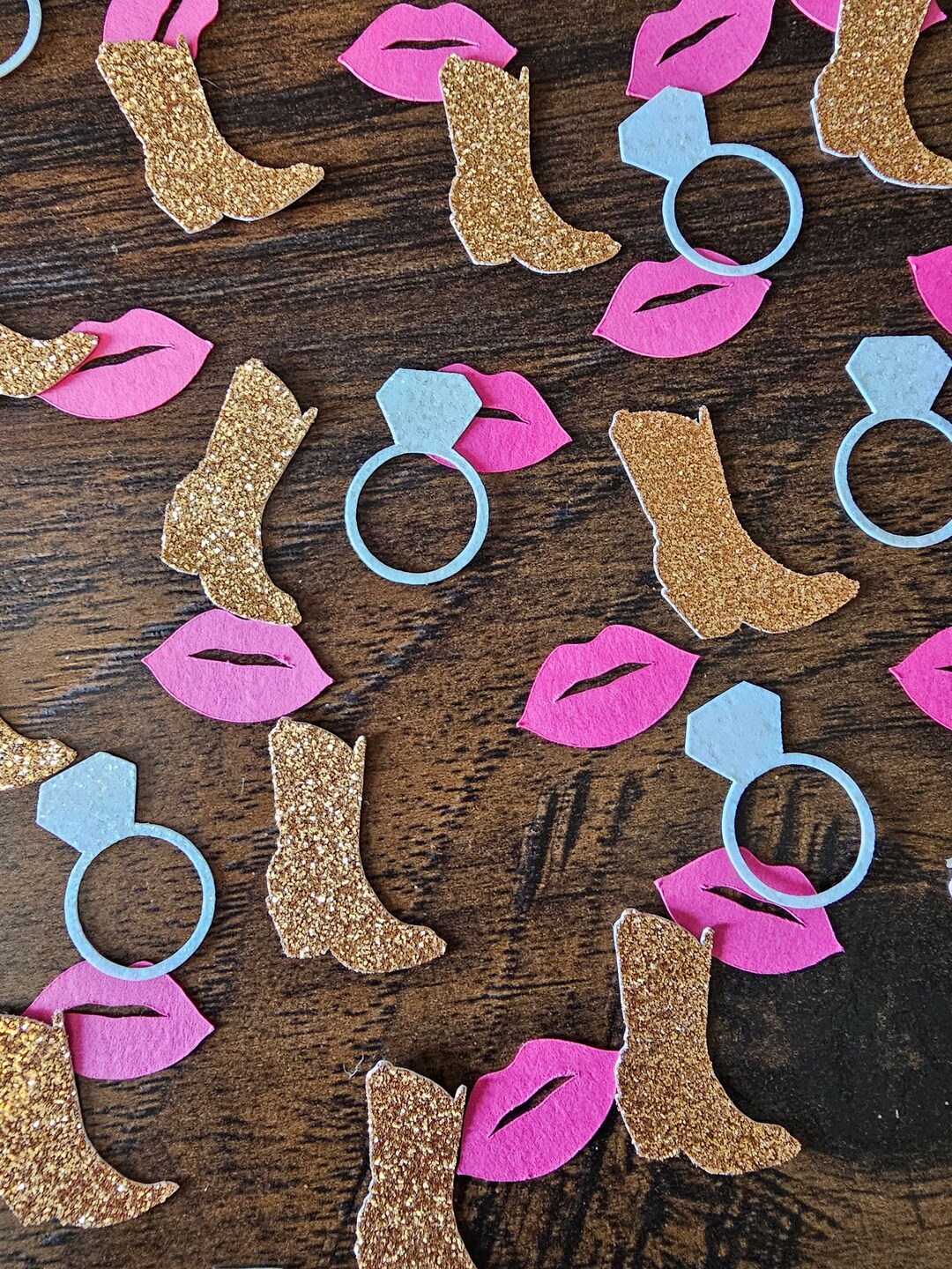 Nash Bash Confetti, Gold, Pink, and White Glitter, 50 Pieces, Birthday ...