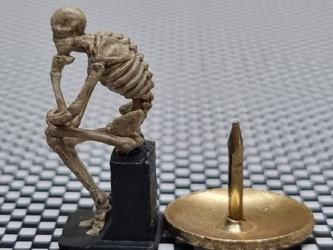 Miniature 1/48th Scale, Hand Finished Ooak, Aged Thinking Skeleton ...