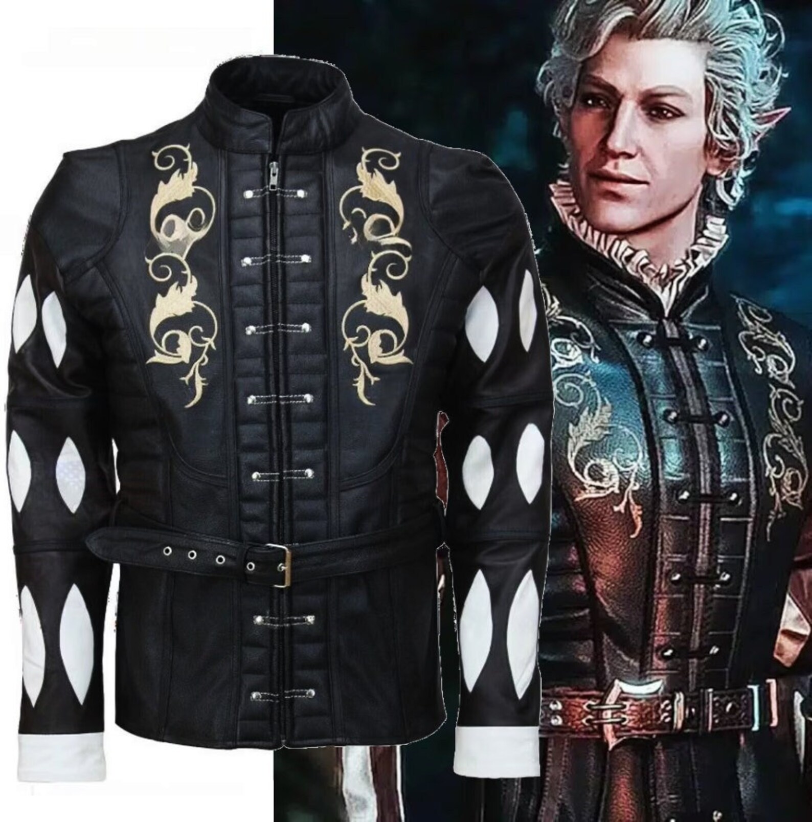 Inspired by Baldurs Gate 3 Astarion Cosplay Leather Jacket - Etsy Canada