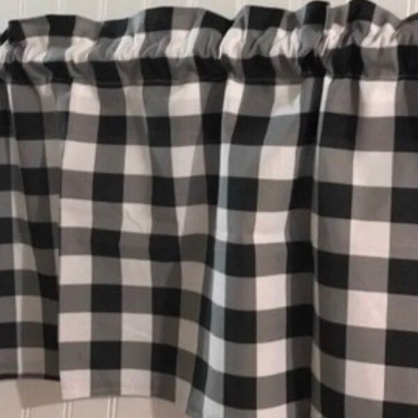 Black and White Buffalo Check Valance - Etsy