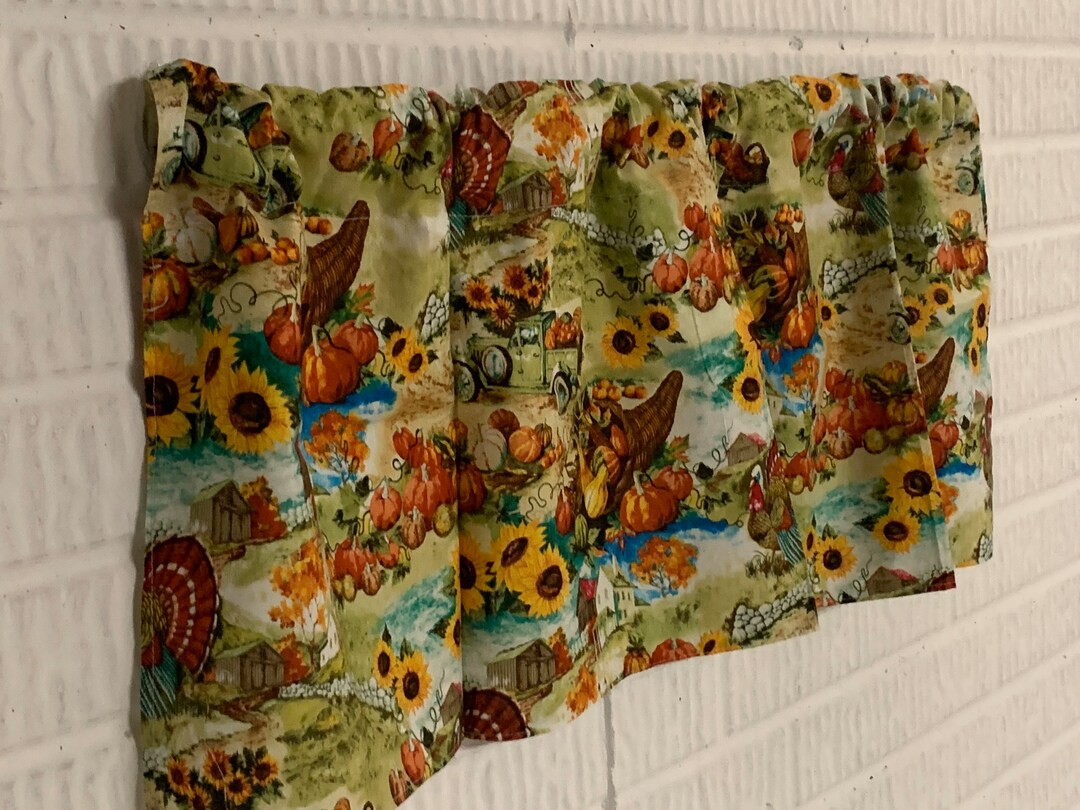Pumpkins Wagon Fall Autumn Curtain Valance Window Topper - Etsy