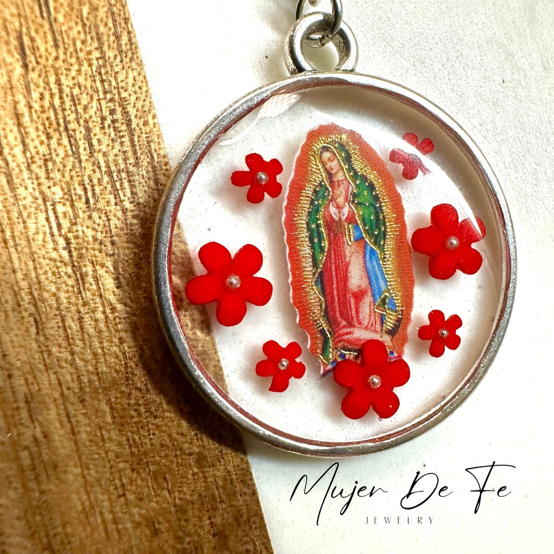 Virgencita Pendant Medalla Virgen De Guadalupe Virgen Mary Necklace ...