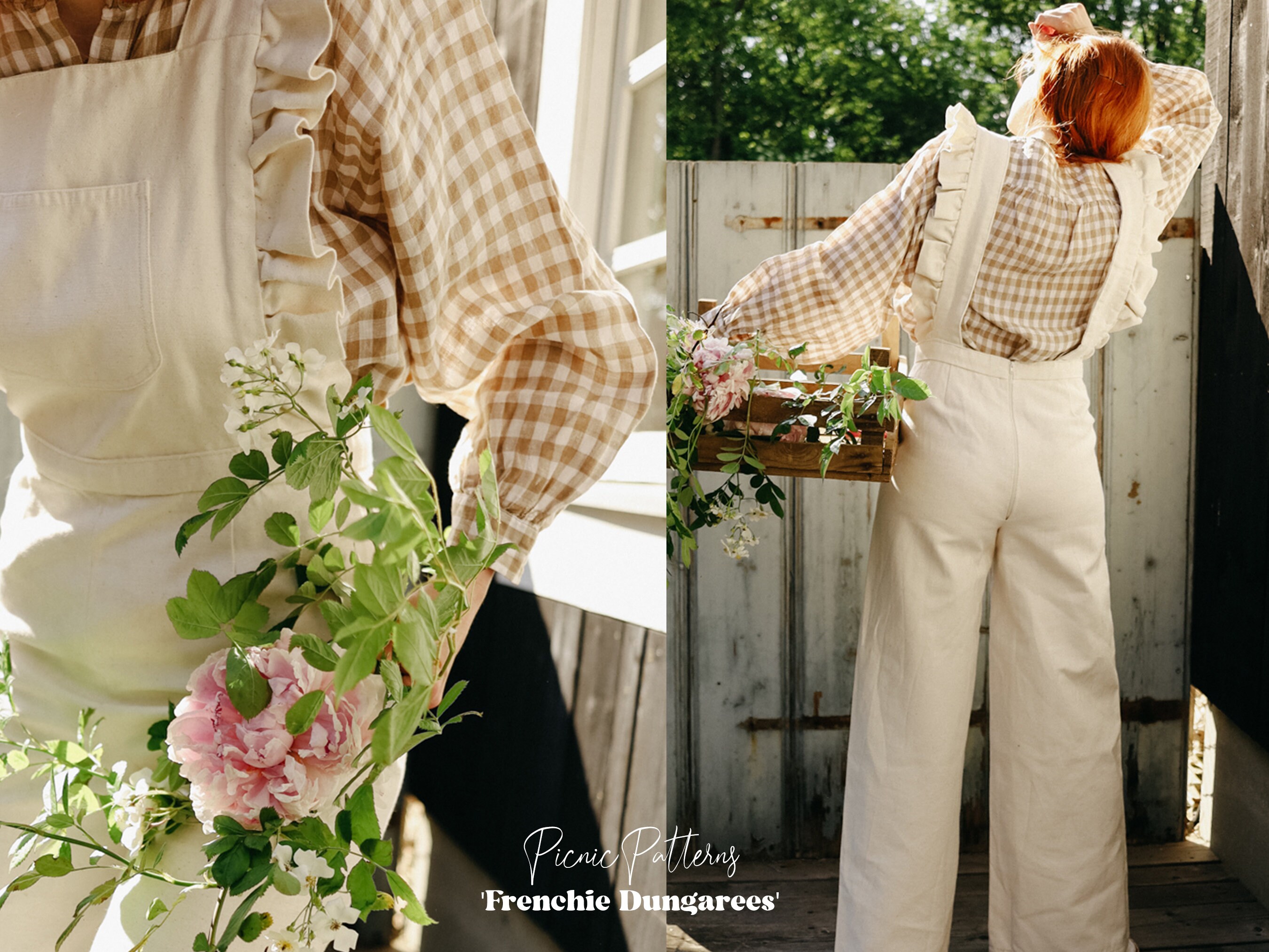 Dungarees Pinafore Bib Pants With Ruffles and Frills frenchie Dungarees ...