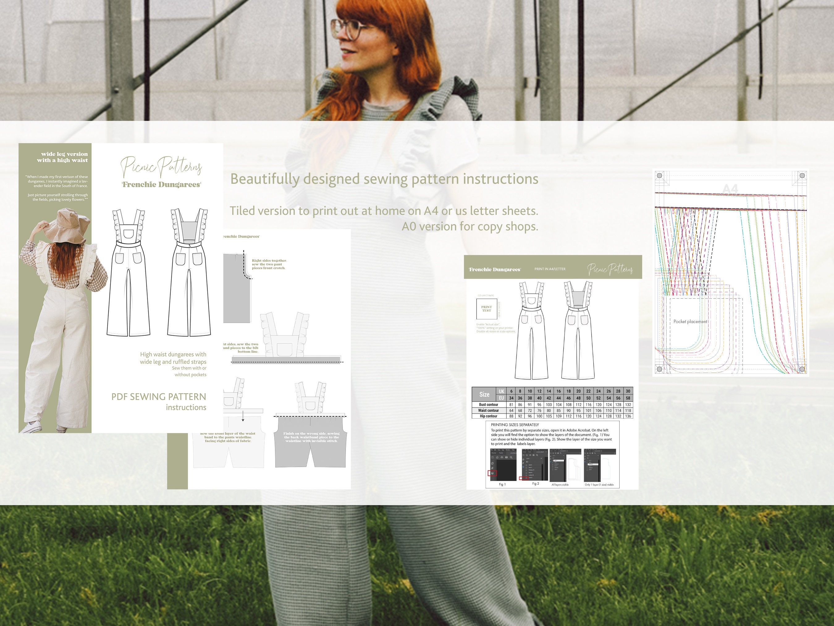 Dungarees Pinafore Bib Pants With Ruffles and Frills frenchie Dungarees ...