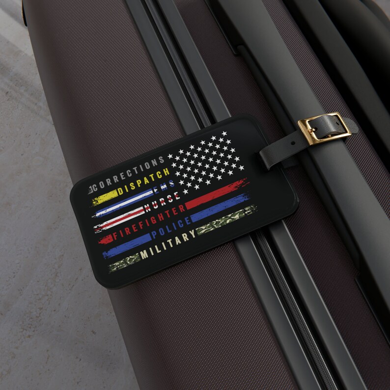 First Responder Flag Luggage Tag, Corrections Gifts, Fire and EMS ...