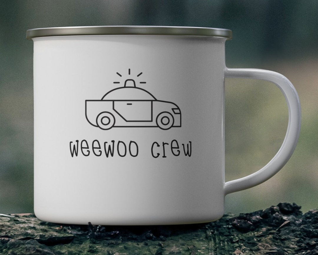 Weewoo Crew Police Officer Gift Camping Cup, Cop Car Enamel Camping ...