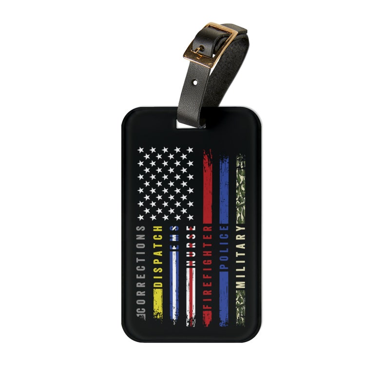 First Responder Flag Luggage Tag, Corrections Gifts, Fire and EMS ...