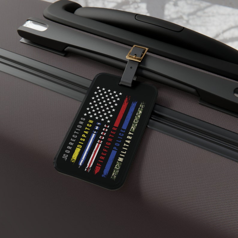First Responder Flag Luggage Tag, Corrections Gifts, Fire and EMS ...