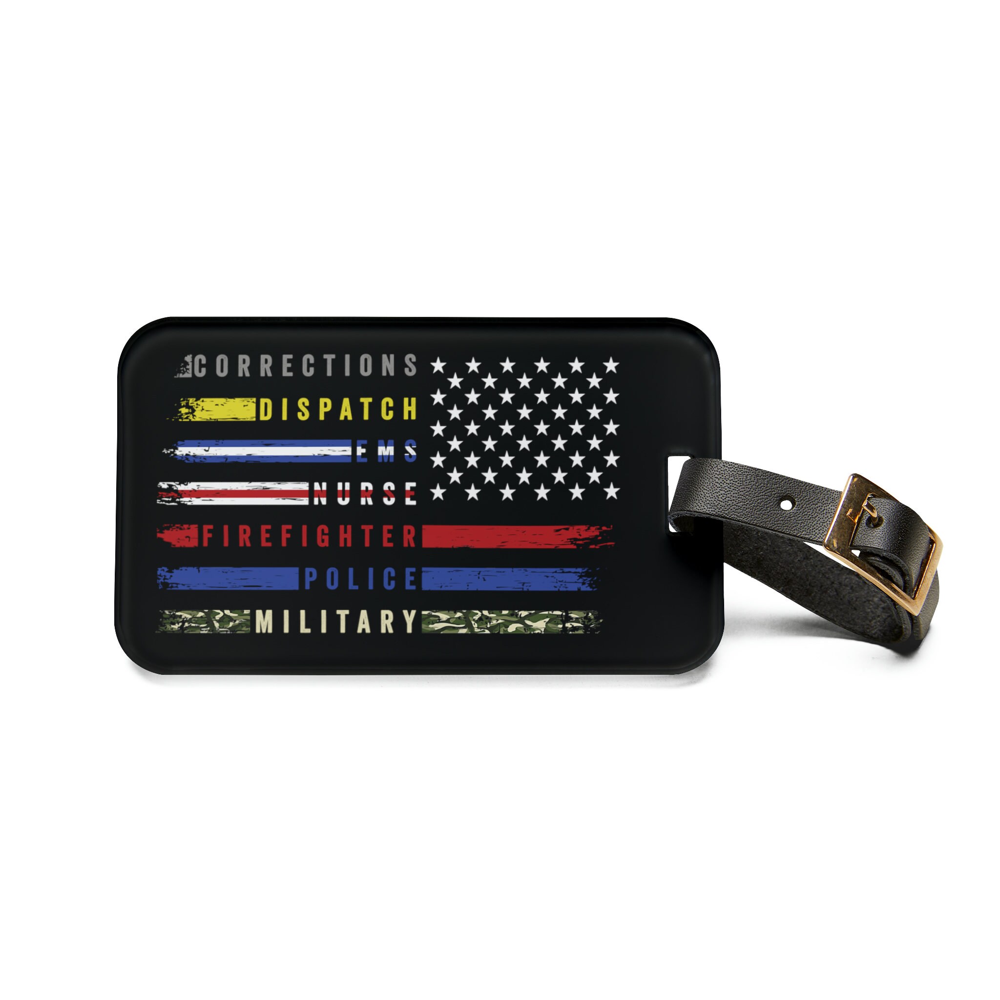 First Responder Flag Luggage Tag, Corrections Gifts, Fire and EMS ...
