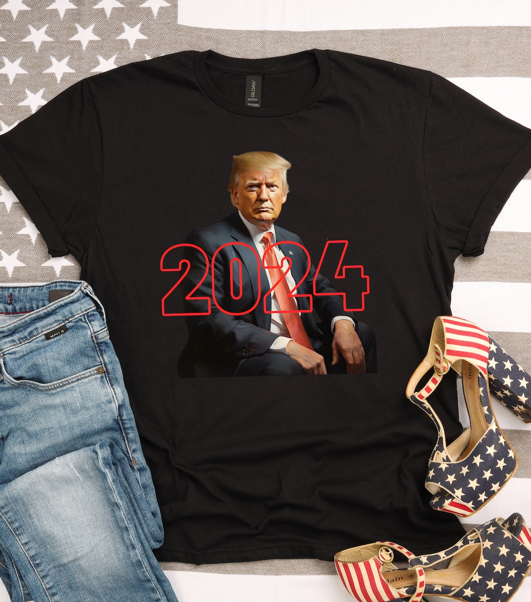 Trump 2024 Tee Conservative Womens Freedom Shirt Anti Liberal Pro USA ...