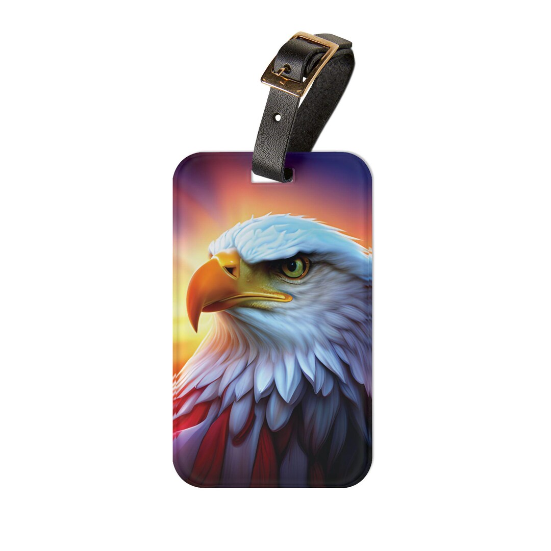 American Patriotic Eagle Luggage Tag, Standout Luggage Tag, Leather ...