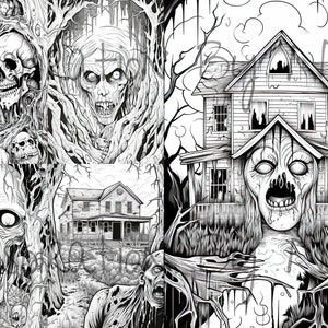 Terrifying Undead Zombies Halloween Coloring Pages, 25 Premium Adult ...