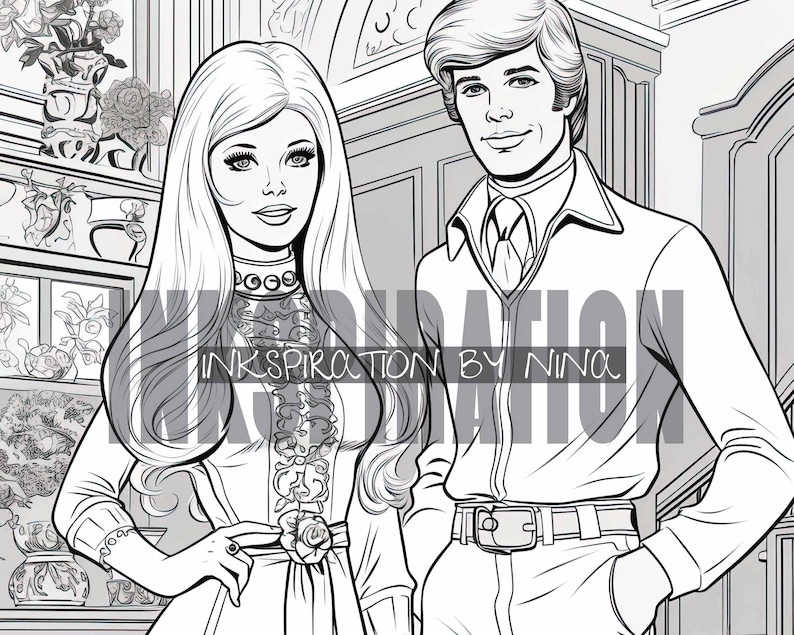 70s Style Barbie Coloring Pages 21 Premium Coloring Sheets - Etsy
