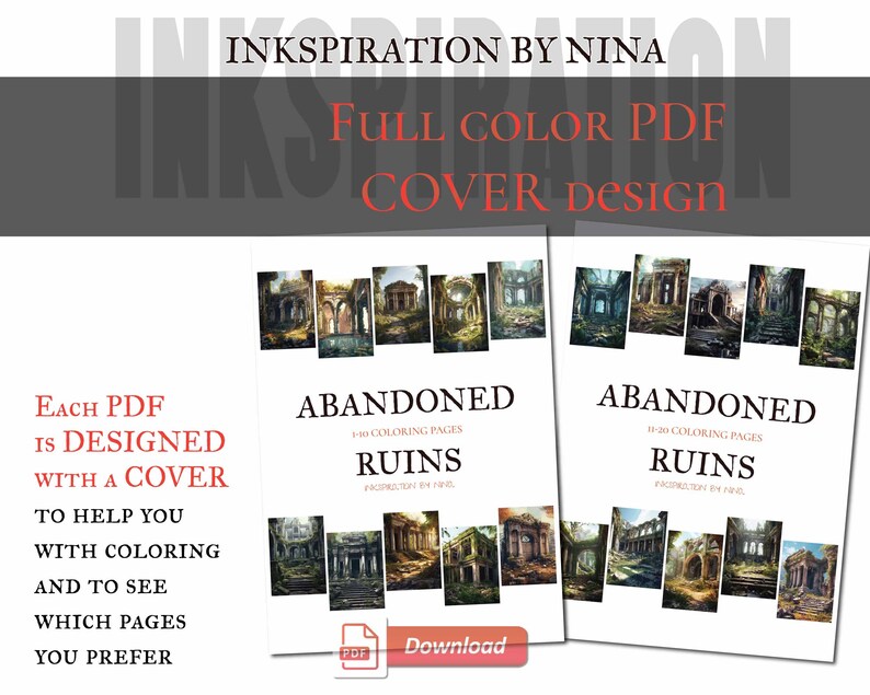 Abandoned Ruins 20 Coloring Pages A4 Size Premium - Etsy