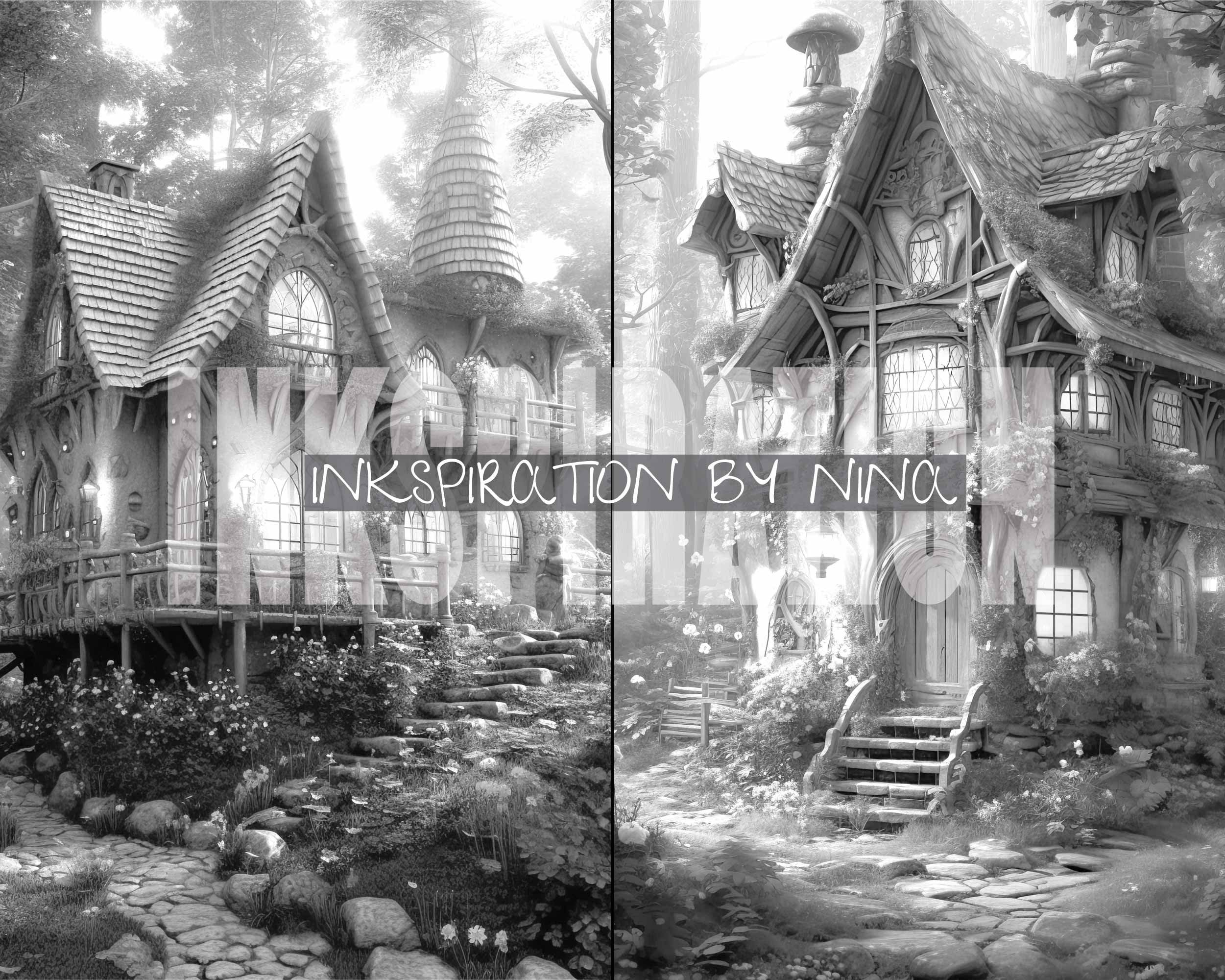 Hidden House Coloring Pages, 15 Premium Coloring Sheets, Adult & Kids ...
