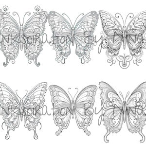 Butterfly Mandala Coloring Book, 30 Detail Greyscale Adult & Kids ...