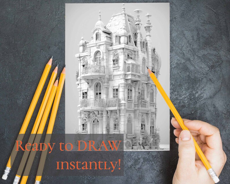 Baroque House Printable Coloring Pages, 16 Premium Coloring Sheets for ...