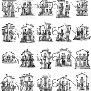 Spanish House Architecture Coloring Pages, 24 Premium Coloring Sheets ...