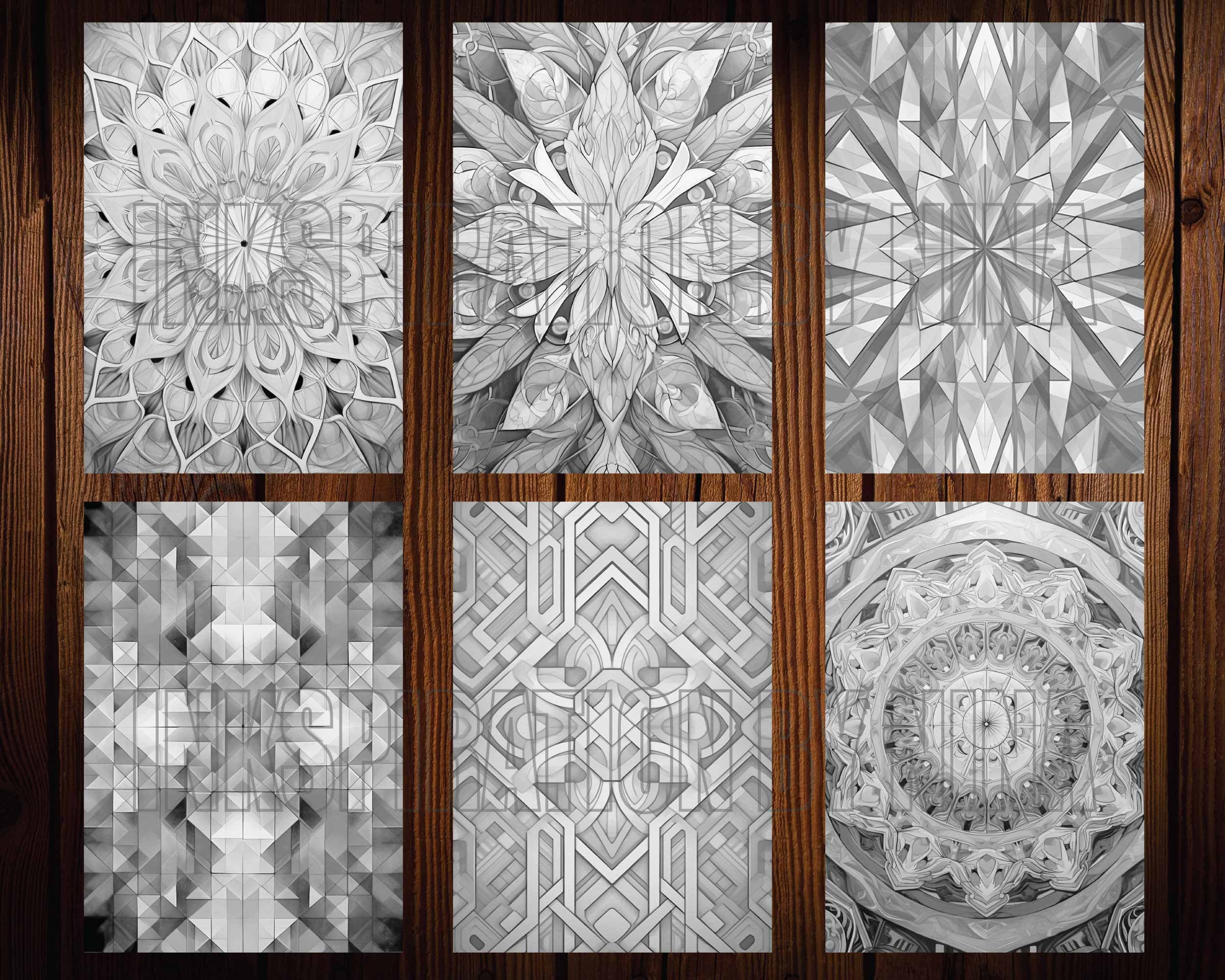 Geometric Patterns, 22 Premium Coloring Sheets, Adult & Kids Coloring ...