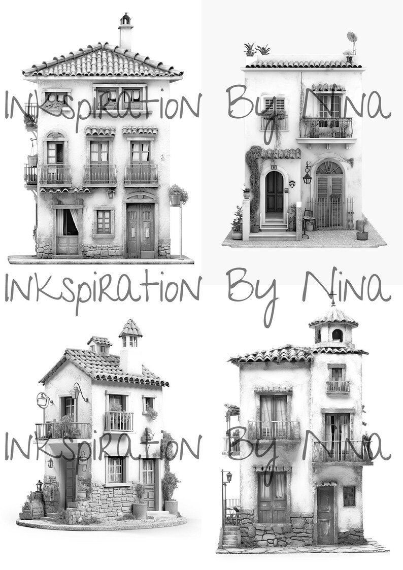 Spanish House Architecture Coloring Pages, 24 Premium Coloring Sheets ...