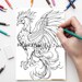 Mythical Immortal Phoenix Coloring Pages, 21 Premium Coloring Sheets ...