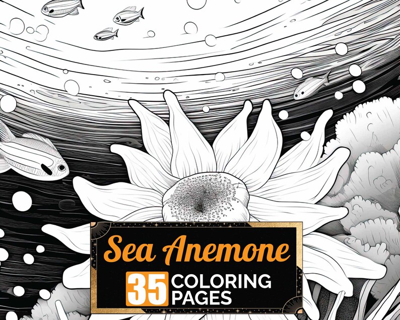 Sea Anemone Coloring Pages, 35 Premium Coloring Sheets, Adult & Kids ...