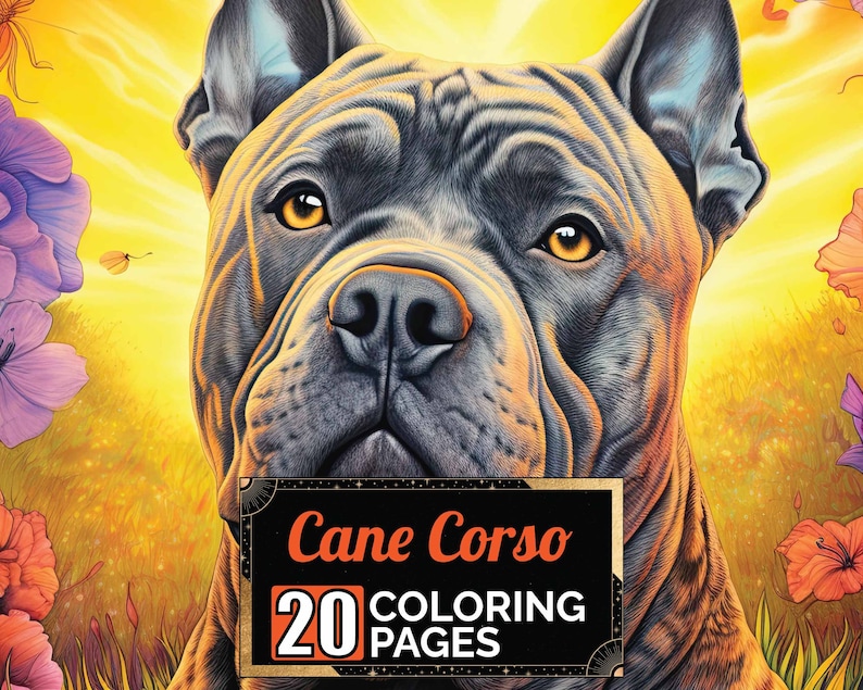 Cane Corso in Colorful Outdoors Coloring Pages, 20 Premium Coloring ...