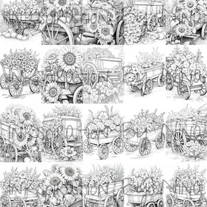 Mini Flower Wagon Coloring Pages, 20 Premium Adult & Kid Coloring ...