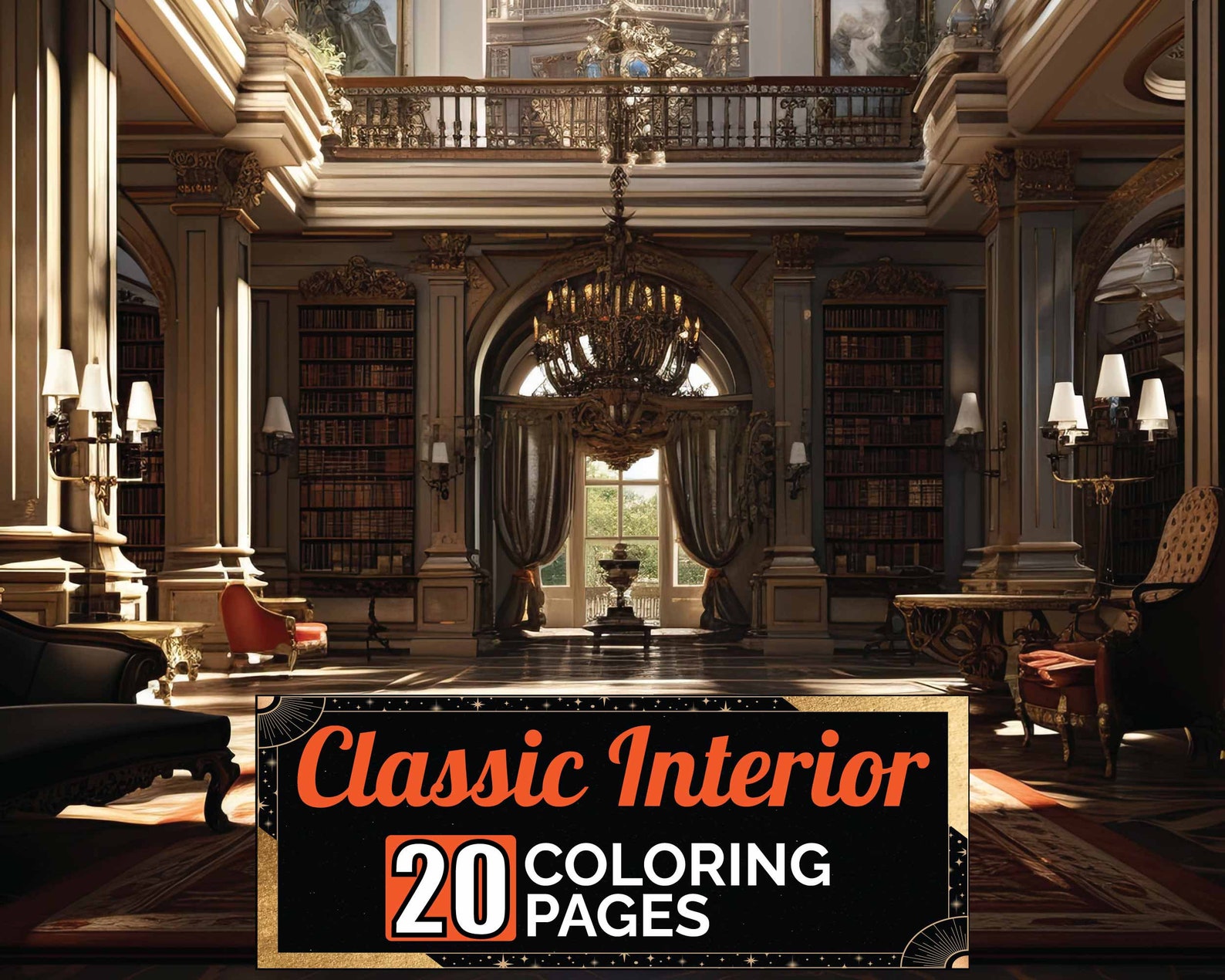 Classic Interior Coloring Pages, 20 Premium Coloring Sheets, Coloring ...