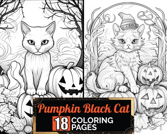 Halloween Black Cat Coloring Pages