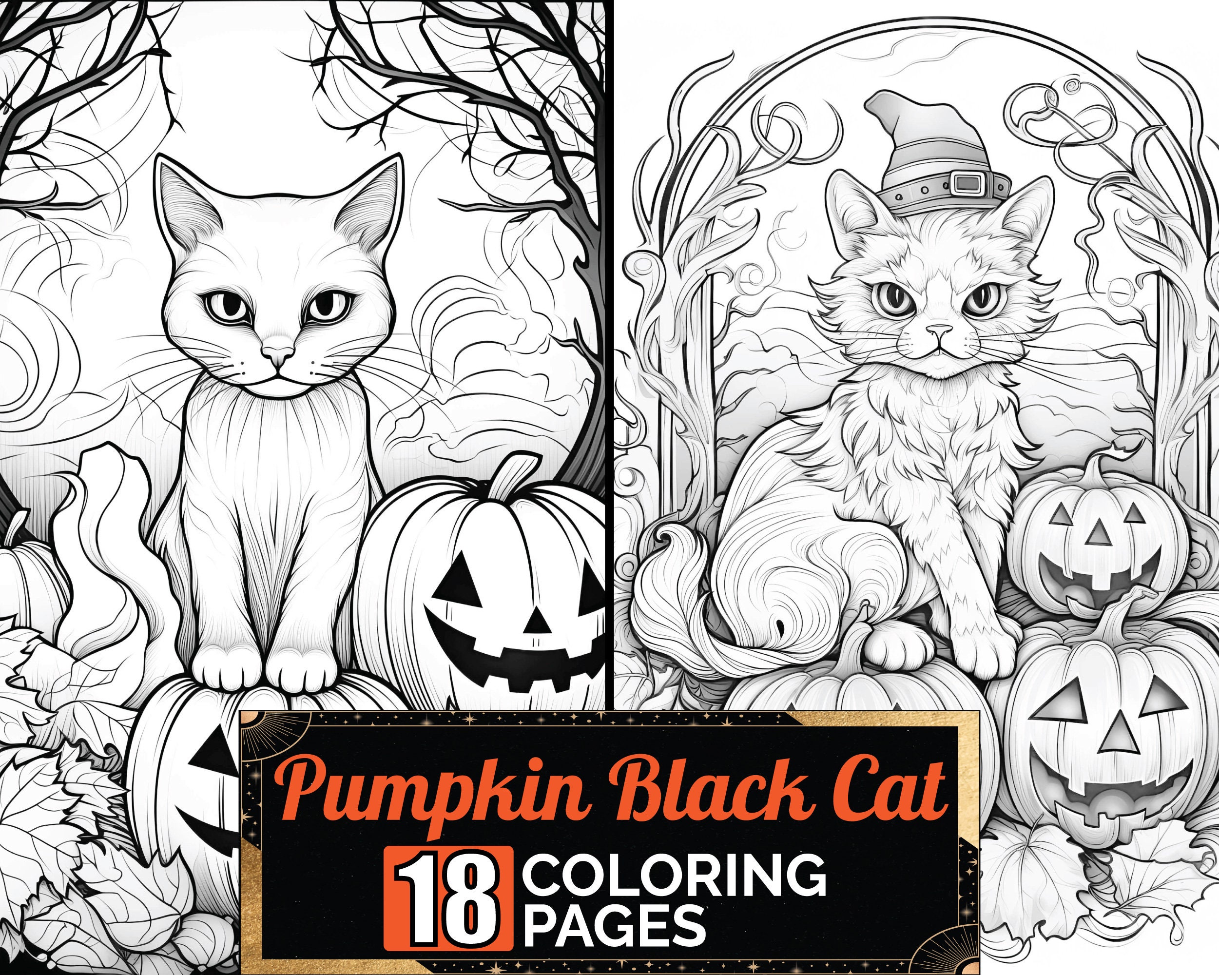 Halloween Black Cat Coloring Pages