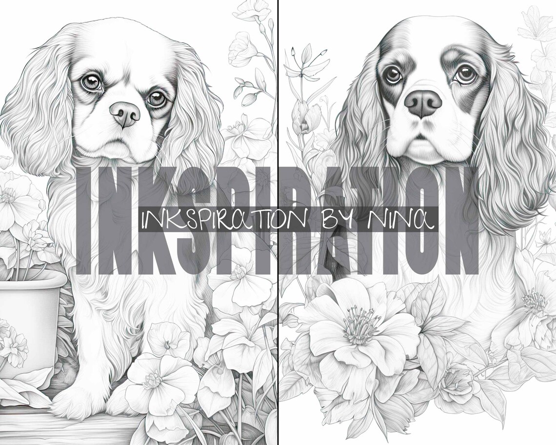 Cavalier King Charles Spaniel Coloring Pages, 20 Premium Coloring ...