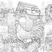 Wildflower Chicken Garden Coloring Book, 20 Detail Greyscale Adult ...