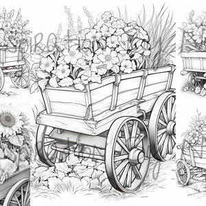 Mini Flower Wagon Coloring Pages, 20 Premium Adult & Kid Coloring ...