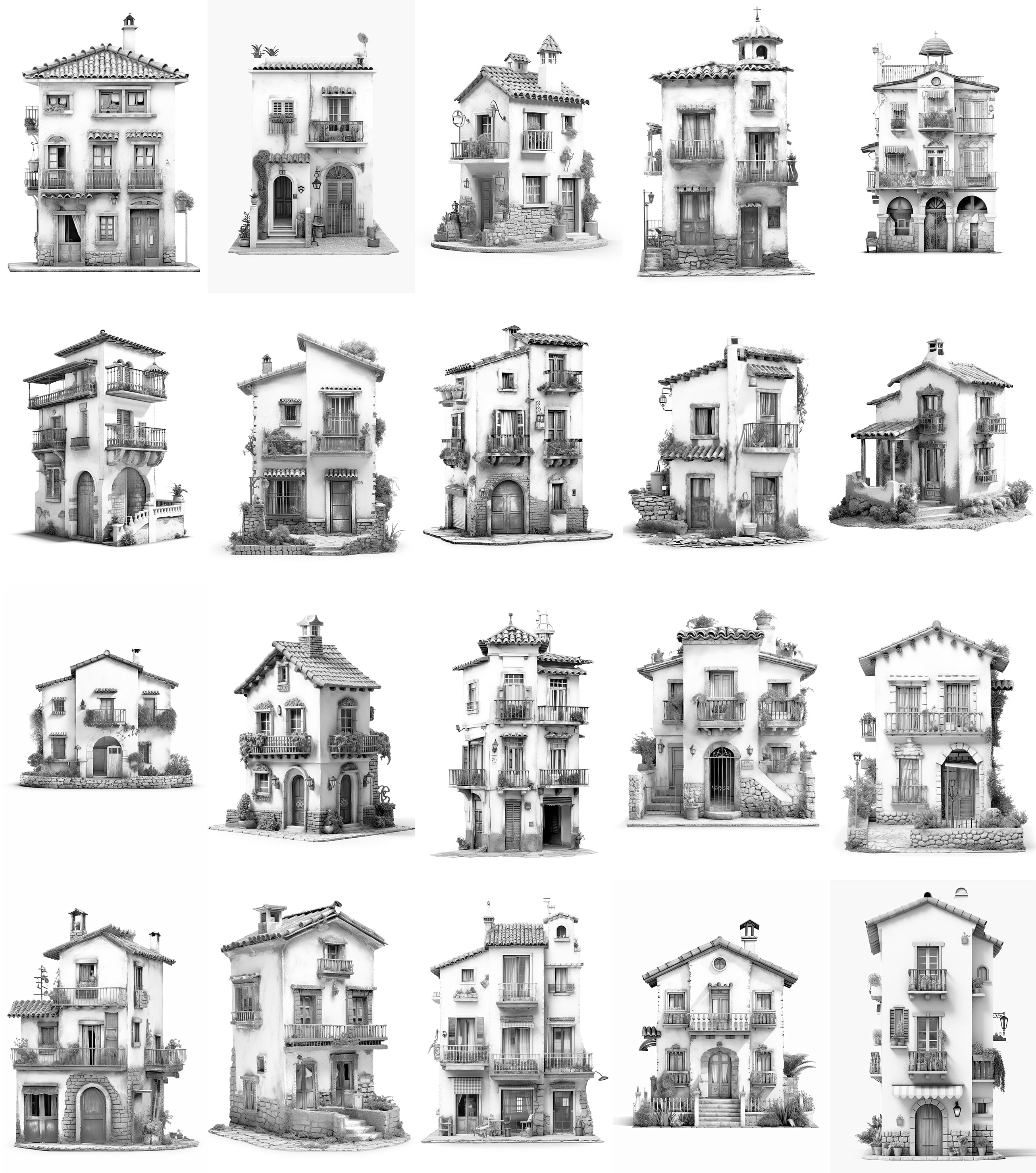 Spanish House Architecture Coloring Pages 24 Premium Coloring - Etsy