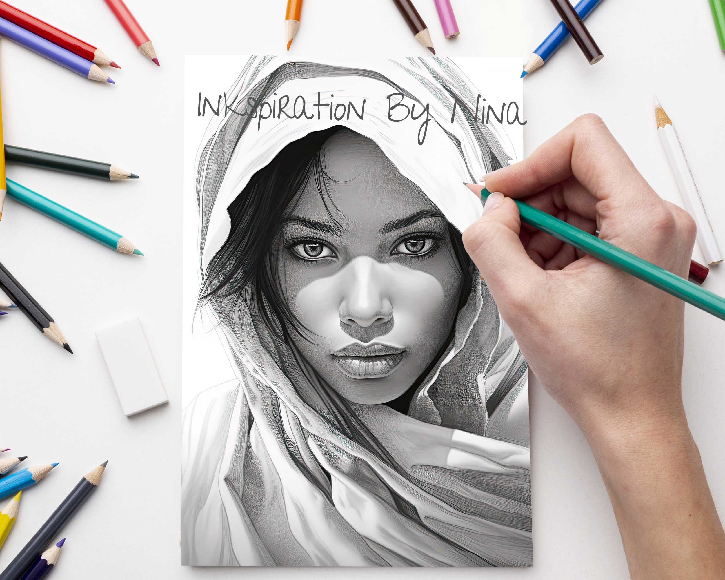 Tuareg Woman Coloring Pages, 15 Premium Coloring Sheets, Adult & Kids ...