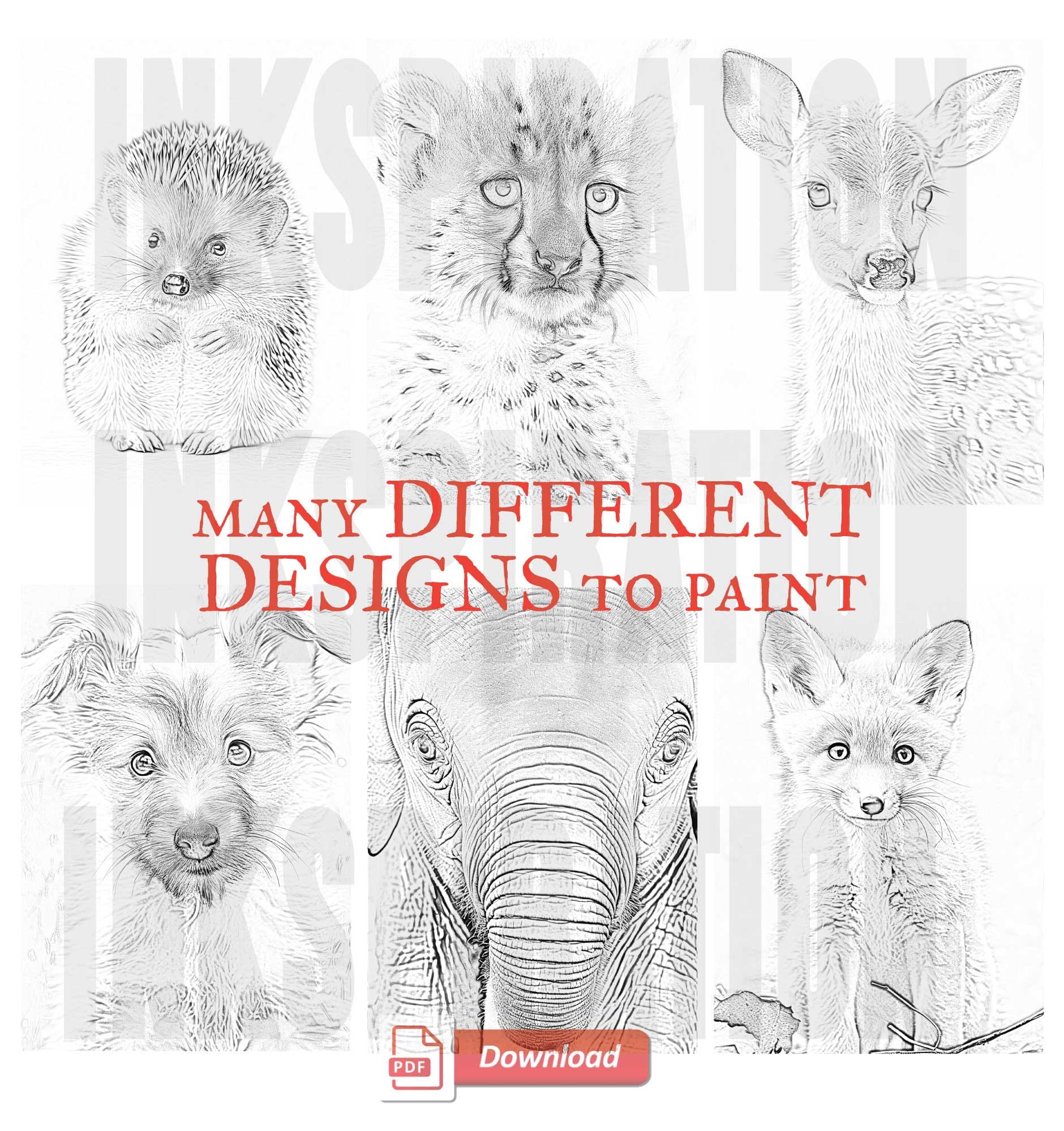 Baby Animals 15 Coloring Pages A4 Size Premium Printable Adult and ...