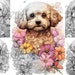 Cavapoo in Flowers Coloring Pages, 20 Premium Coloring Sheets, Coloring ...