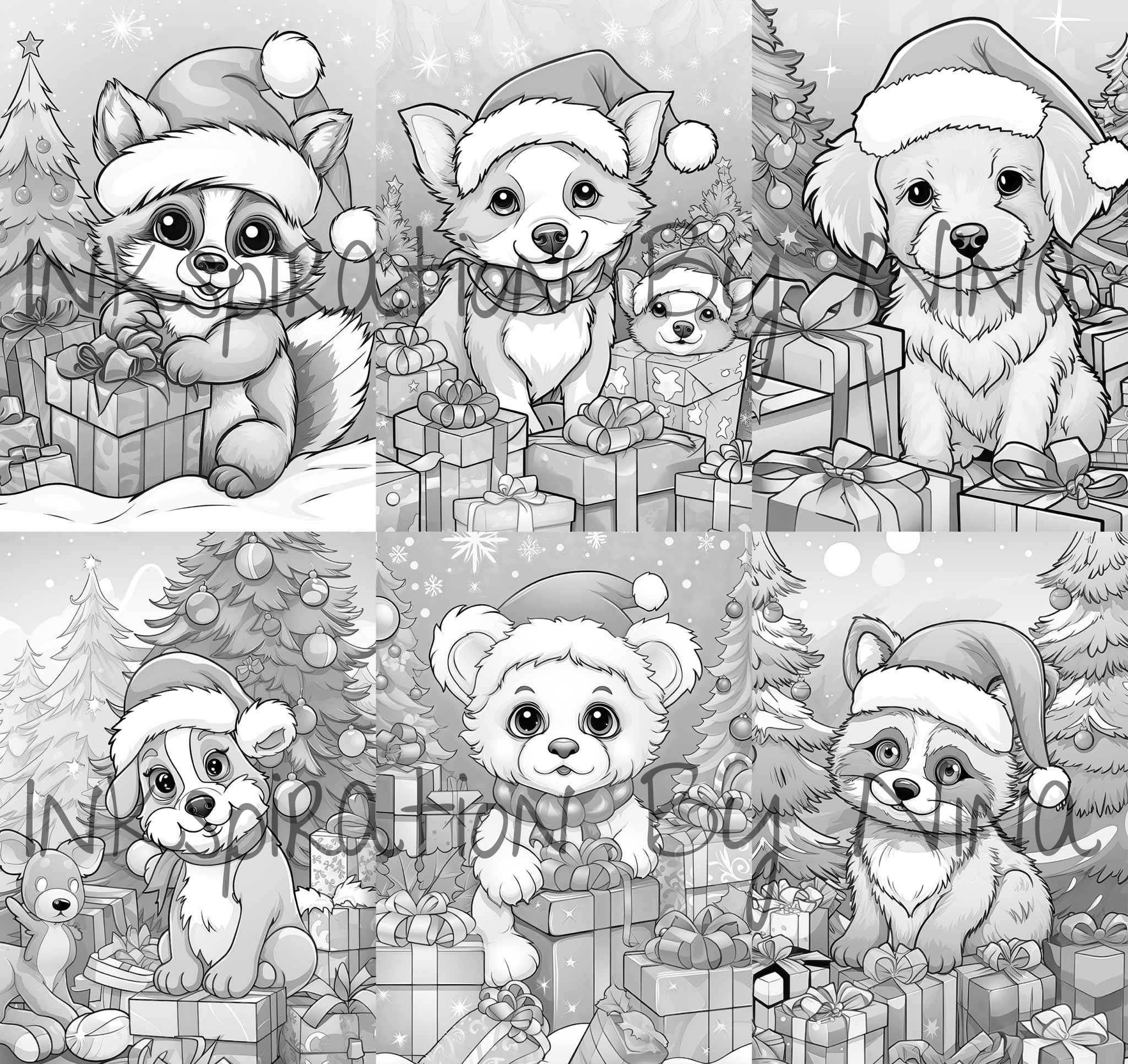 Cute Animals With Gifts Coloring Book 24 Premium Adult & Kids - Etsy
