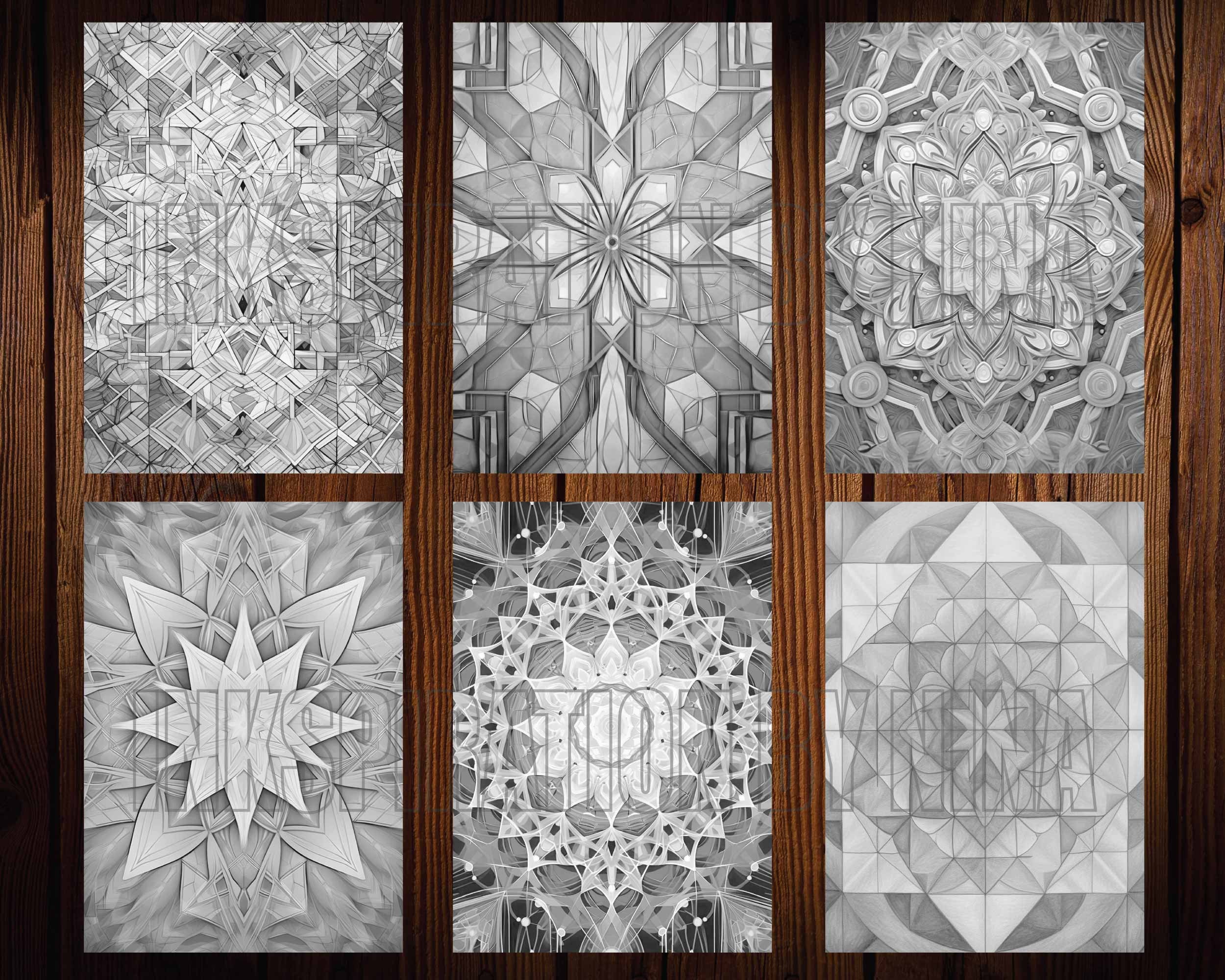 Geometric Patterns, 22 Premium Coloring Sheets, Adult & Kids Coloring ...